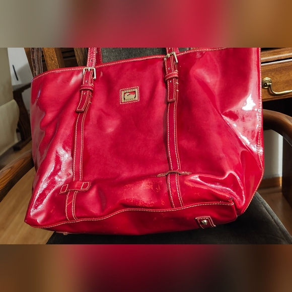 Dooney & Bourke | Bags | Dooney Bourke Shiny Red Tote Bag | Poshmark